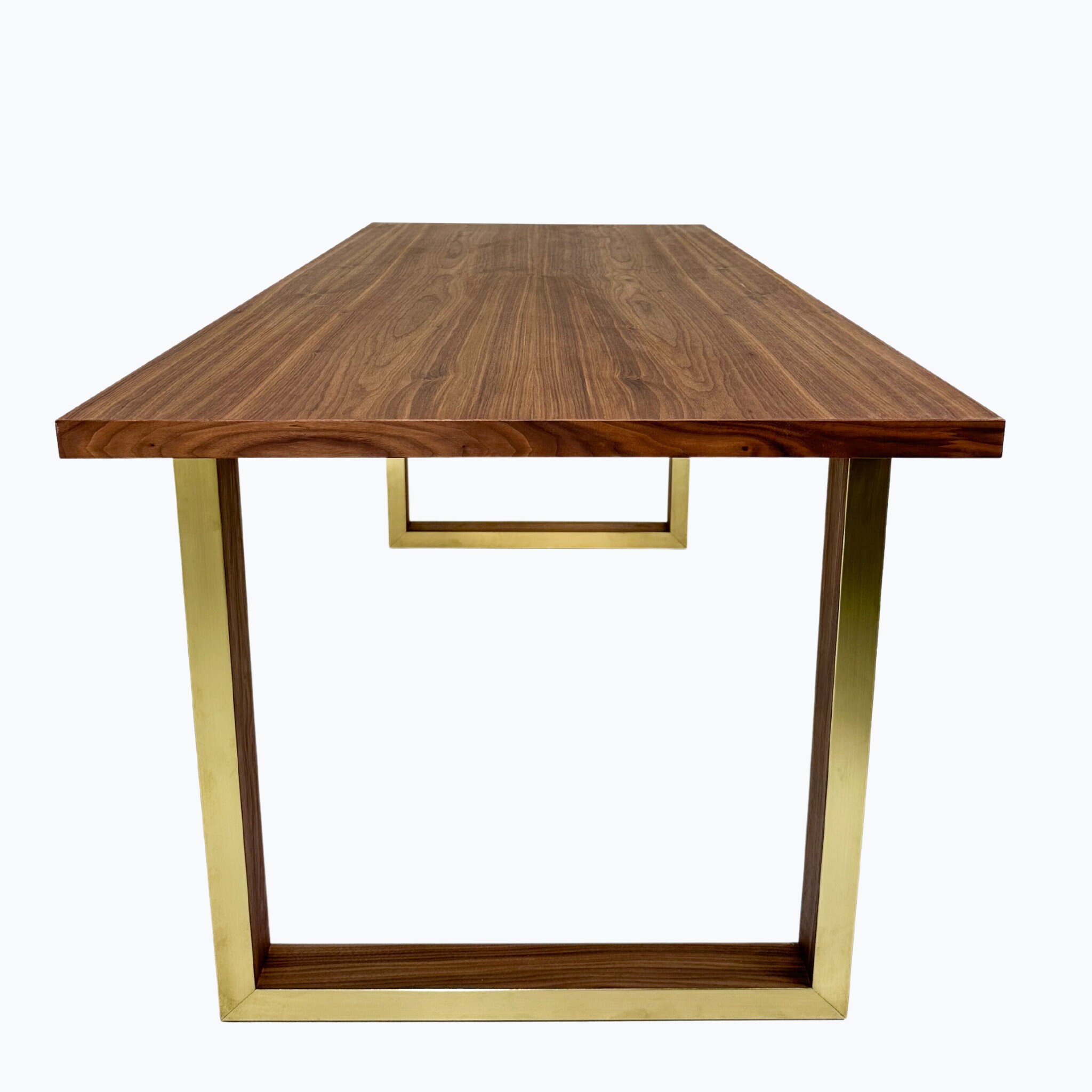 Walnut Dining Table Walnut Veneer Table With Brass Elements - Etsy