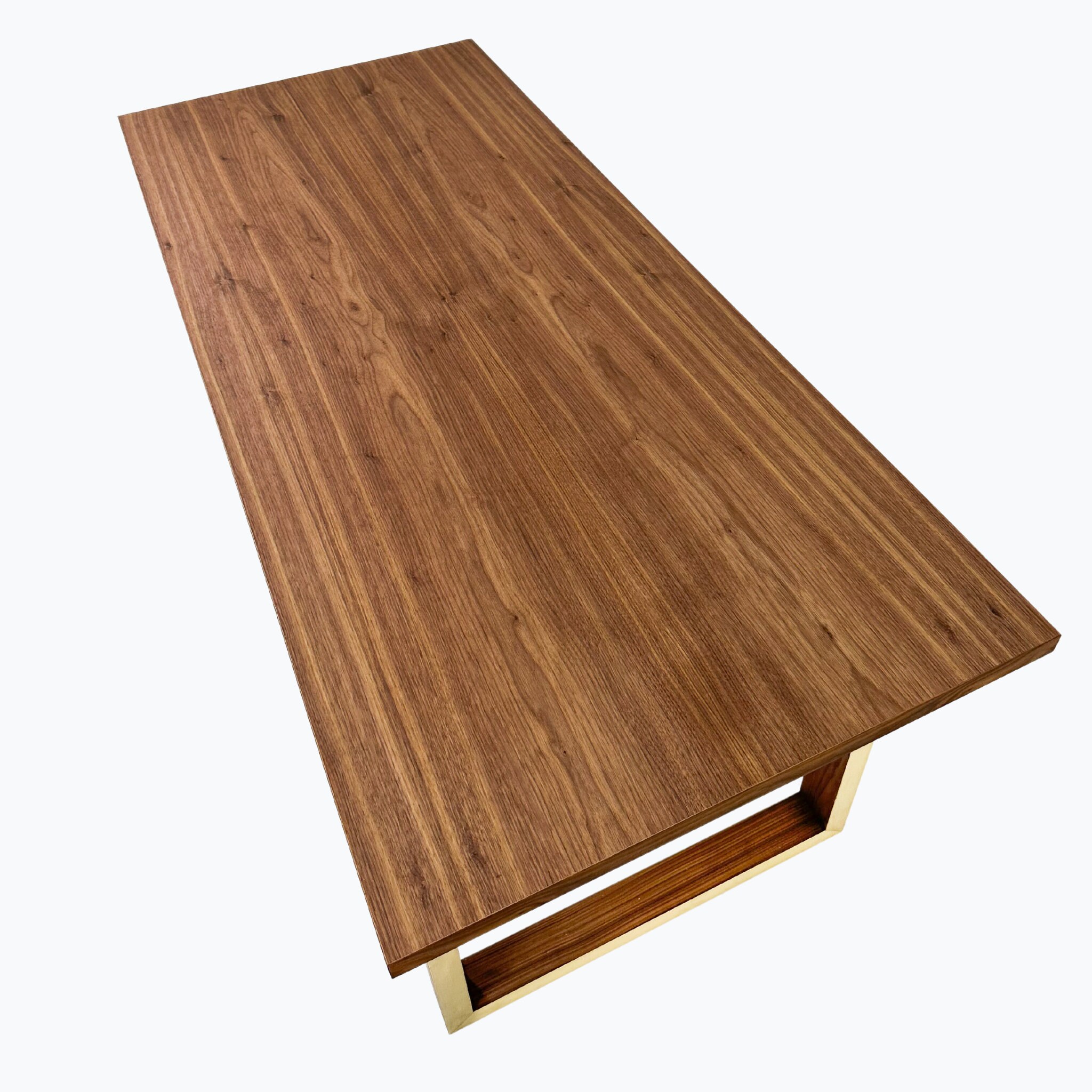 Walnut Dining Table Walnut Veneer Table With Brass Elements - Etsy