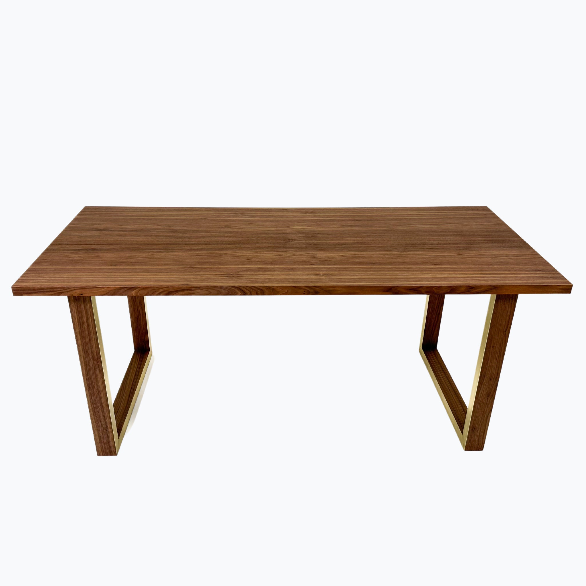 Walnut Dining Table Walnut Veneer Table With Brass Elements - Etsy