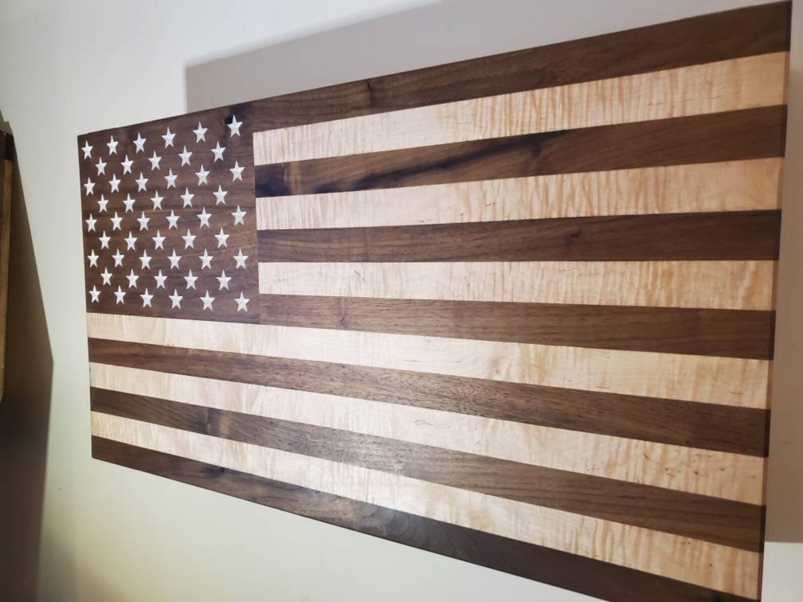 American Flag curly maple and walnut | Etsy