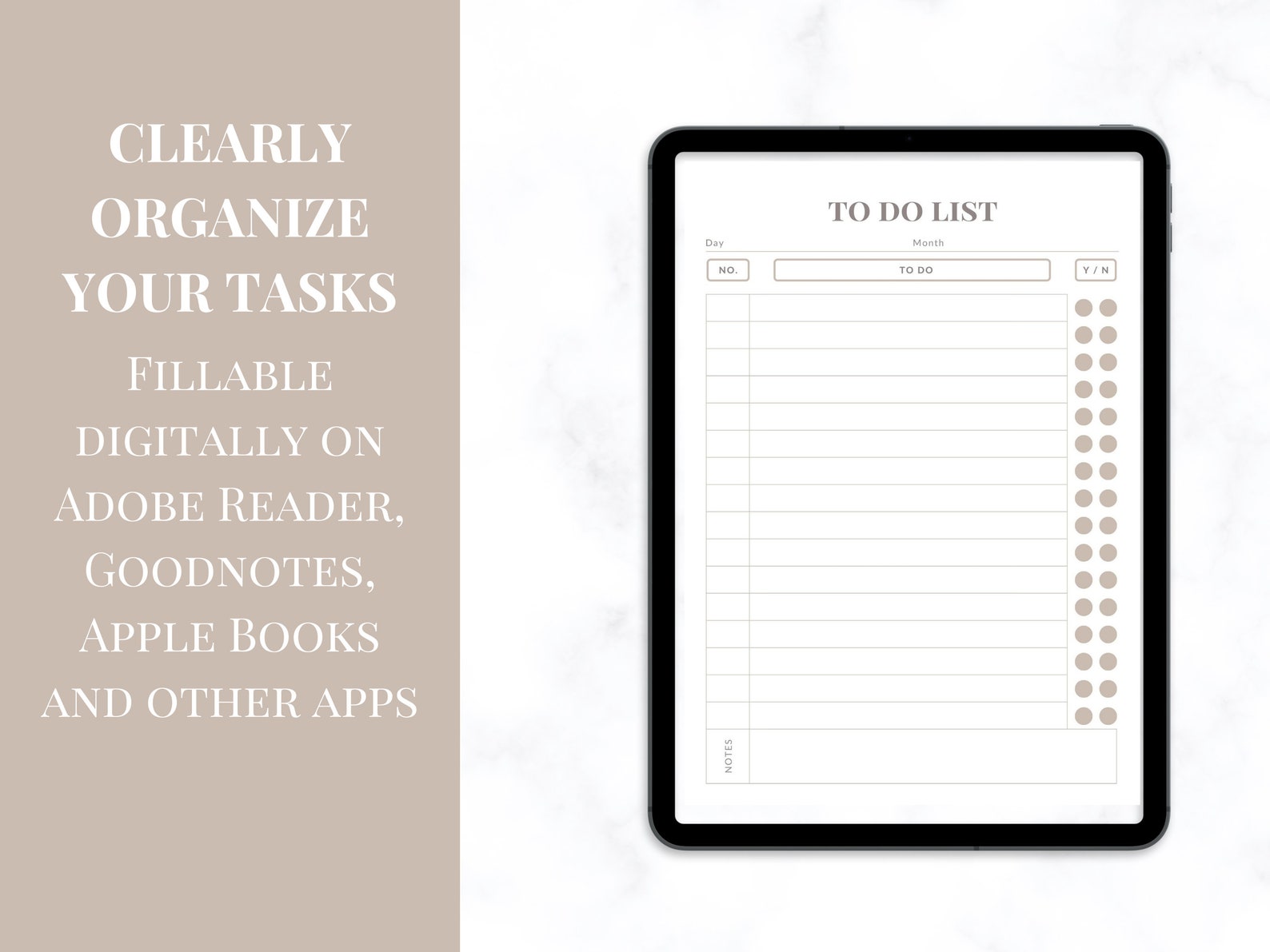 Simple Beige to Do List Tracker Keeper Log Organizer Digital PDF File ...