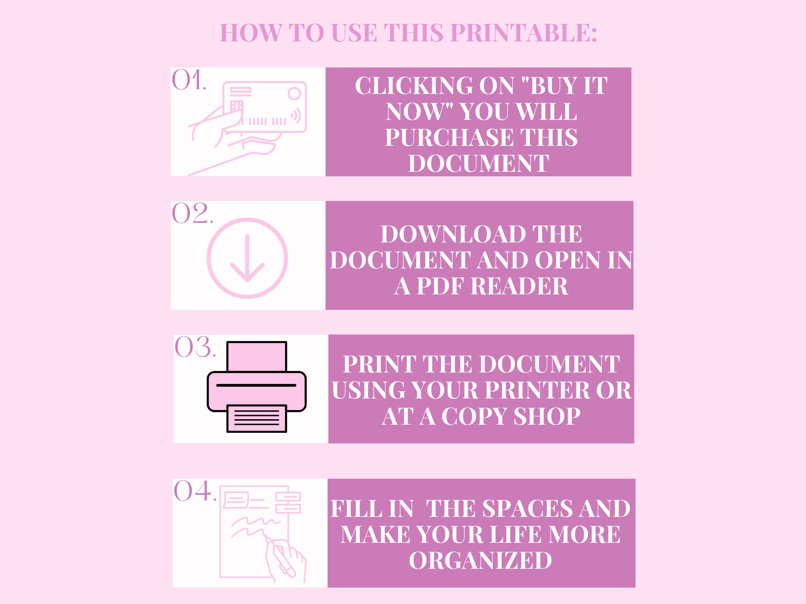 Simple Pink Password Tracker Keeper Log Organizer Digital Pdf Etsy