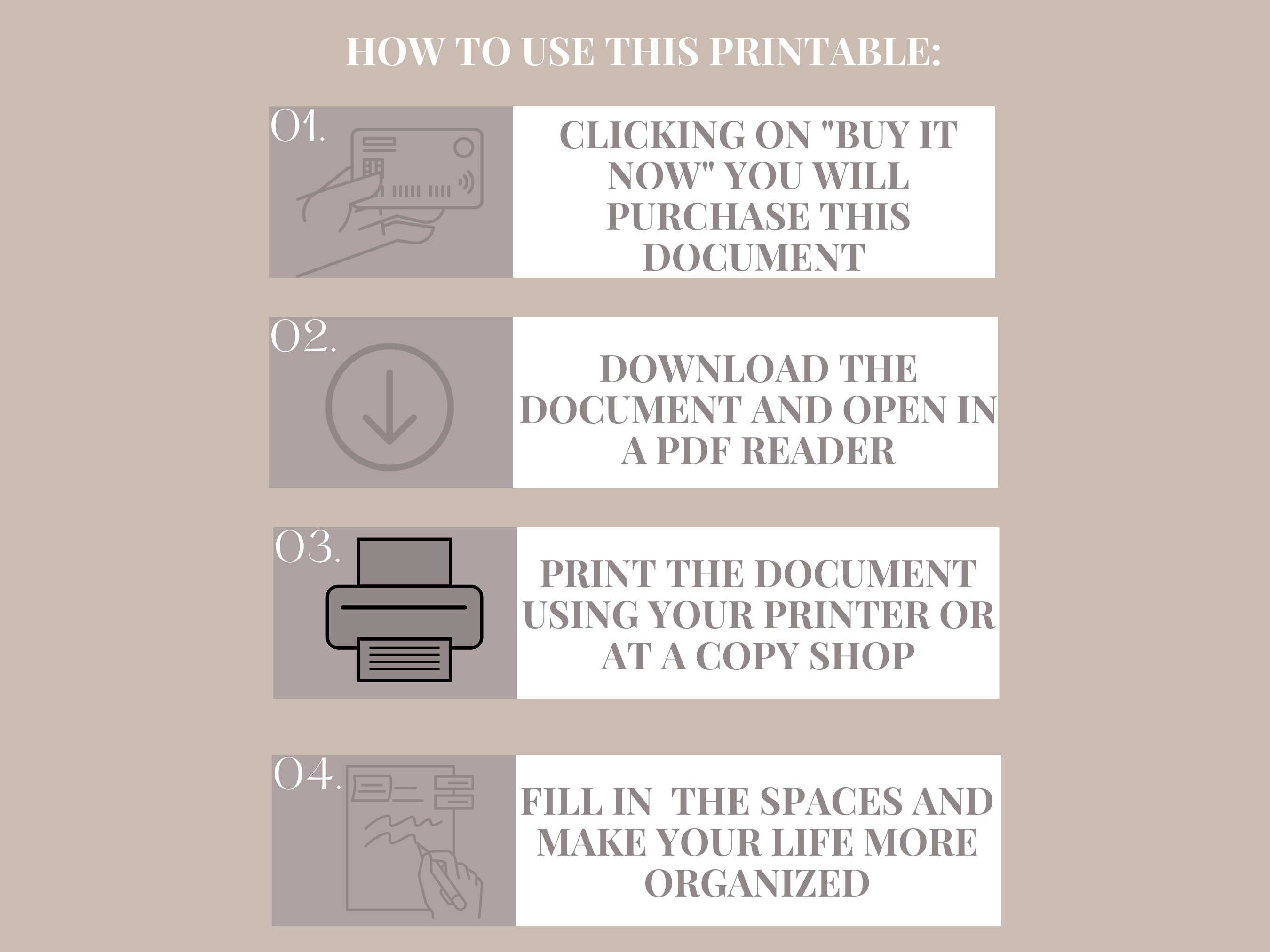 Simple Beige to Do List Tracker Keeper Log Organizer Digital - Etsy