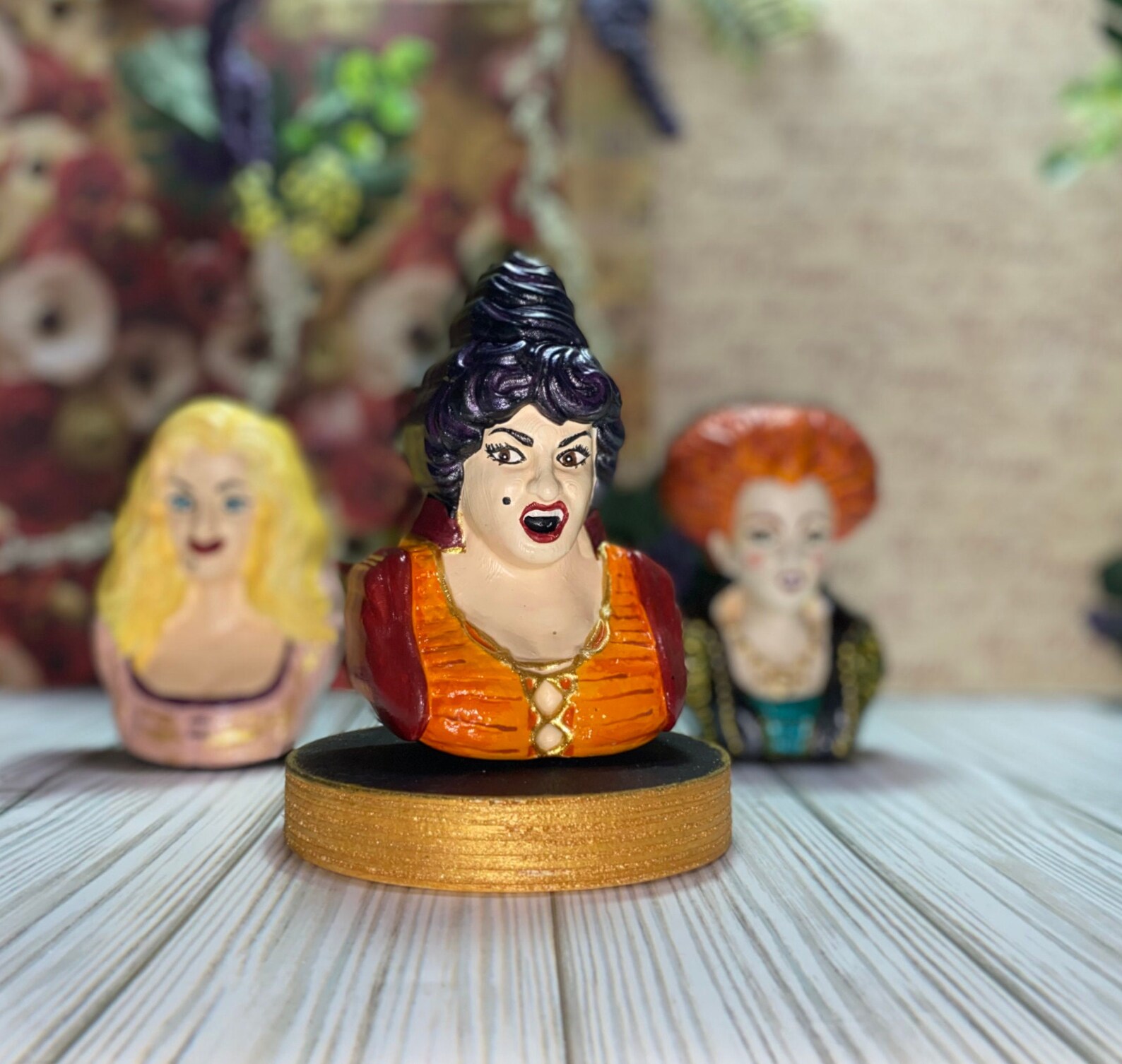 Sanderson Sisters Figurines Hocus Pocus Winifred Sarah Mary FLAT BACKS ...