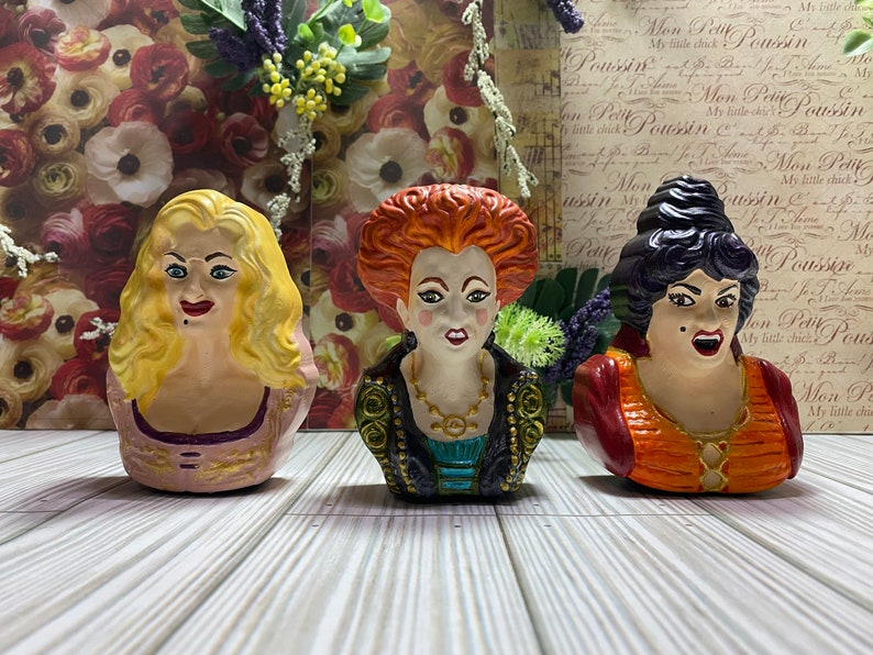 Sanderson Sisters Figurines Hocus Pocus Winifred Sarah Mary FLAT BACKS ...