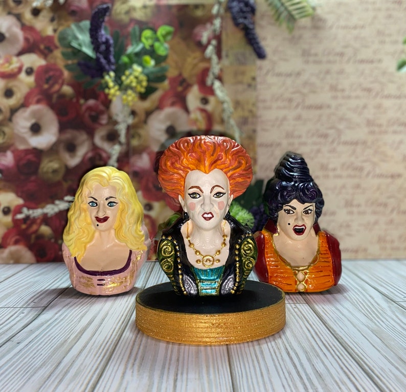 Sanderson Sisters Figurines Hocus Pocus Winifred Sarah Mary FLAT BACKS ...