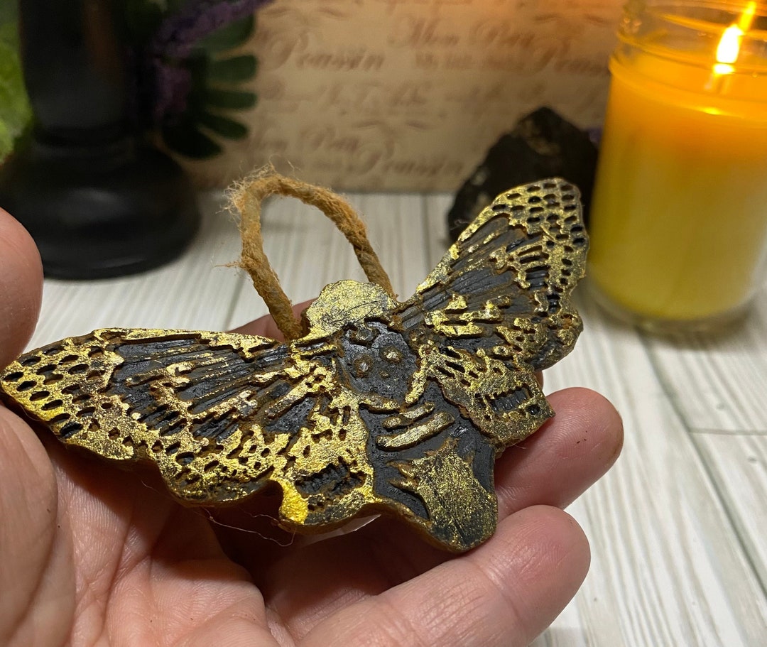 Death's-head Moth, Blackened Beeswax Amulet W Cinnamon Scent ...