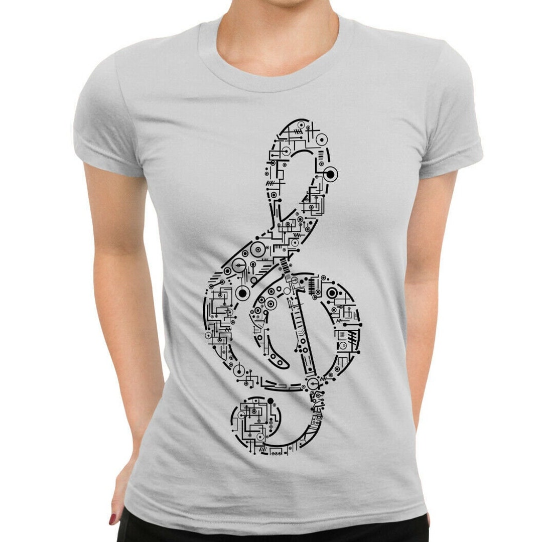 Electric Music Note Notation Women's T-shirt Screen Printed - Etsy