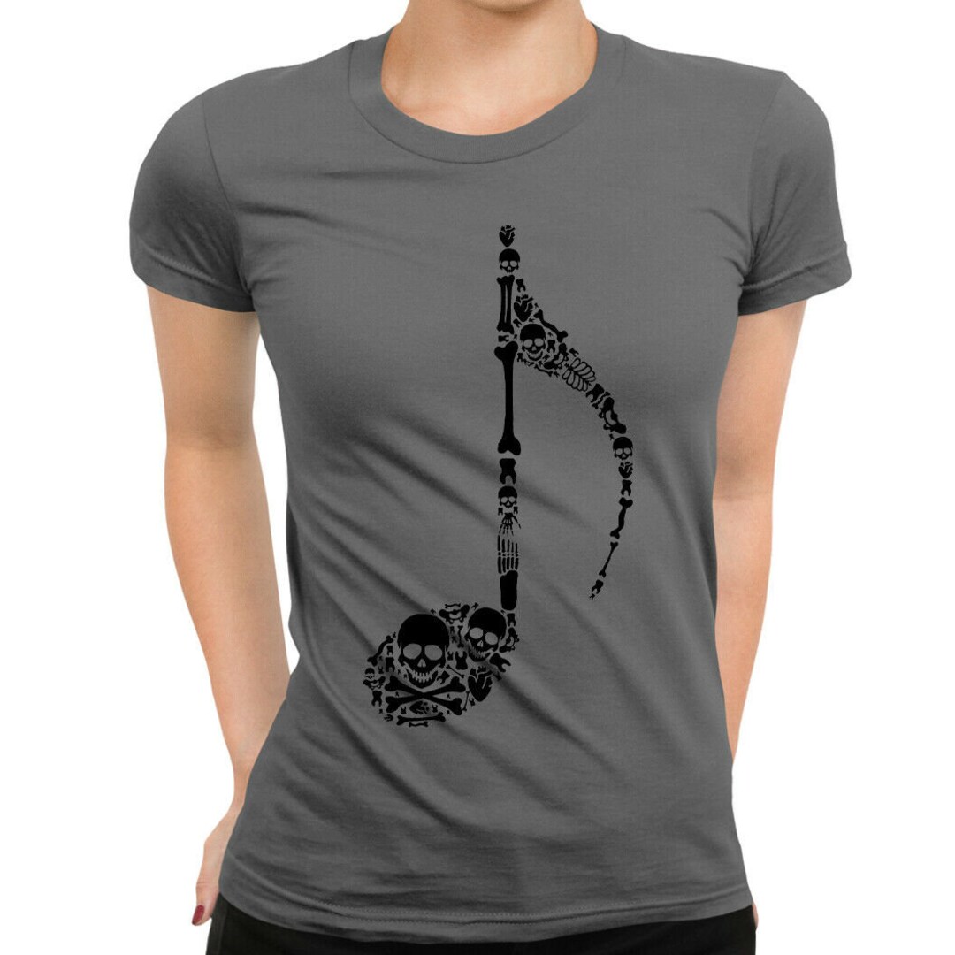 Death Music Note Scythe Skull Reaper Women's T-shirt Screen Printed - Etsy