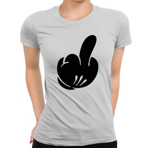 Rude Swearing Middle Finger Mouse Women's T-shirt Screen - Etsy