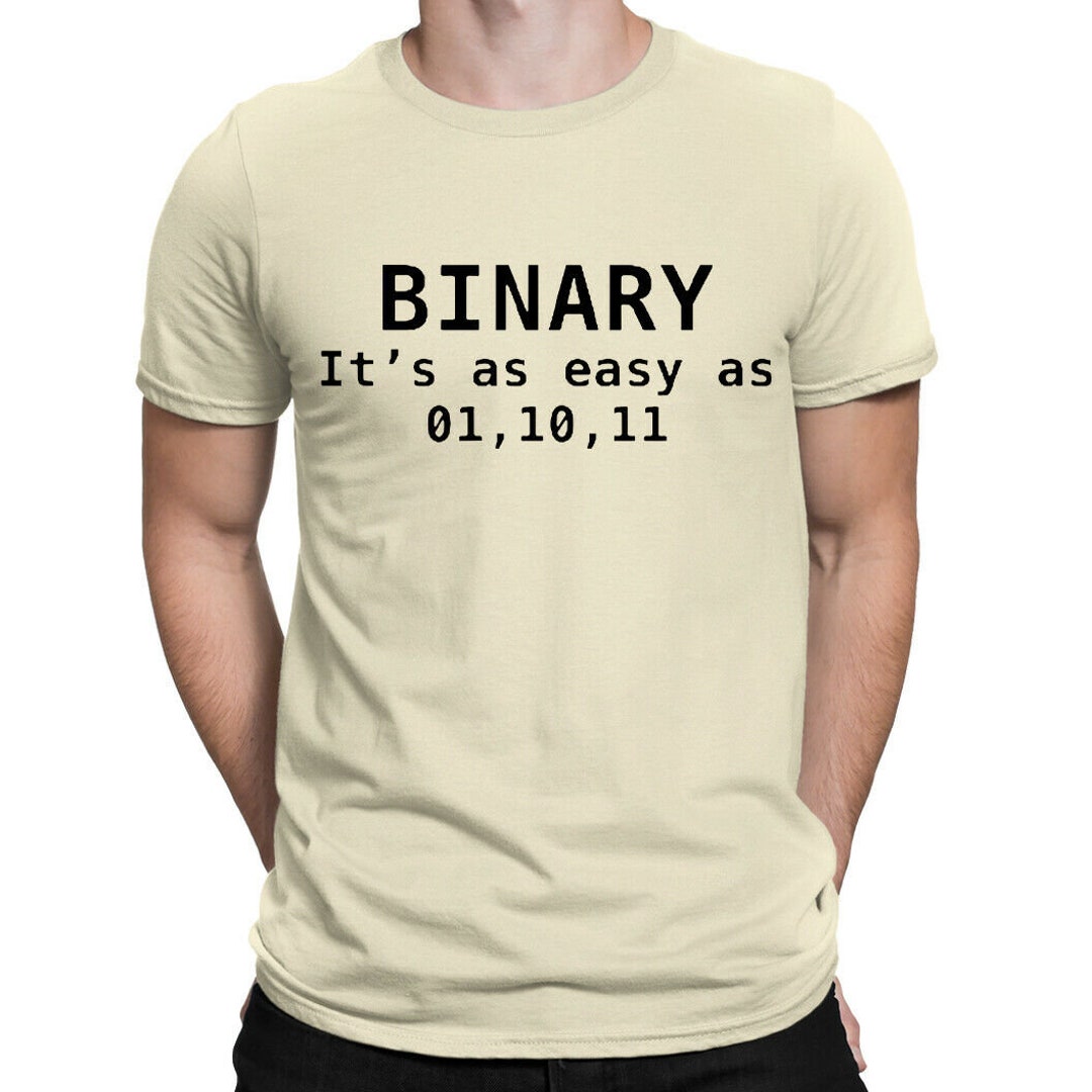 Binary Funny Computer Geek Programmer Coding Mens T-shirt Screen ...