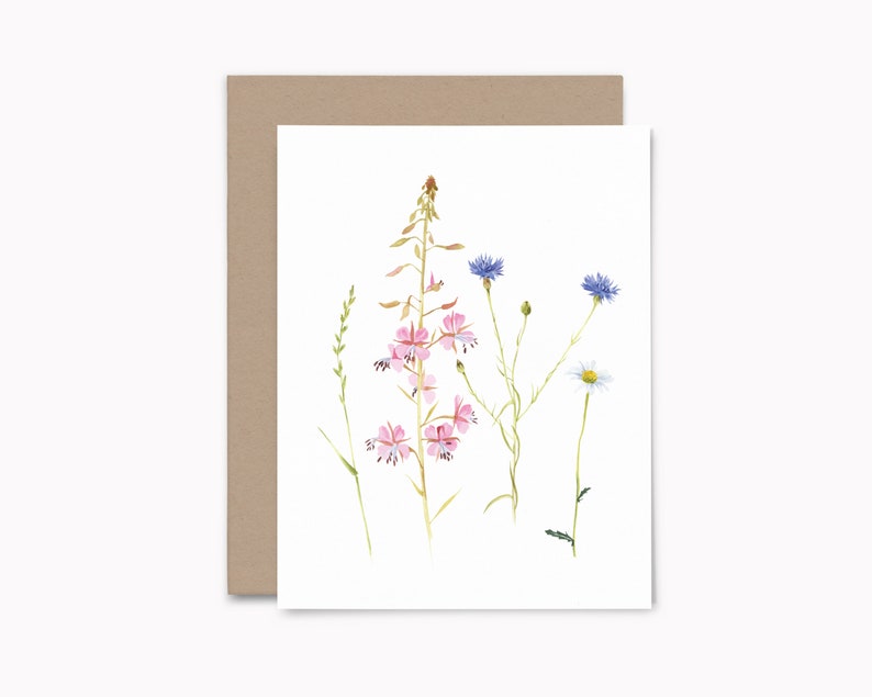 Wildflower Note Card Variety Set Recycled Blank Greeting | Etsy
