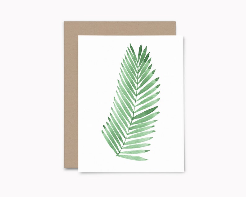 Watercolor Tropical Leaf Note Cards With Envelopes Recycled - Etsy