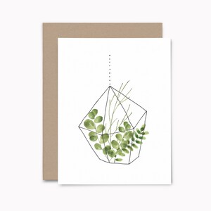 Botanical Terrarium Note Cards With Envelopes 8ct Watercolor - Etsy
