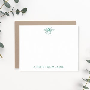 Honey Bee Personalized Stationary Set 10 Custom Flat Note | Etsy