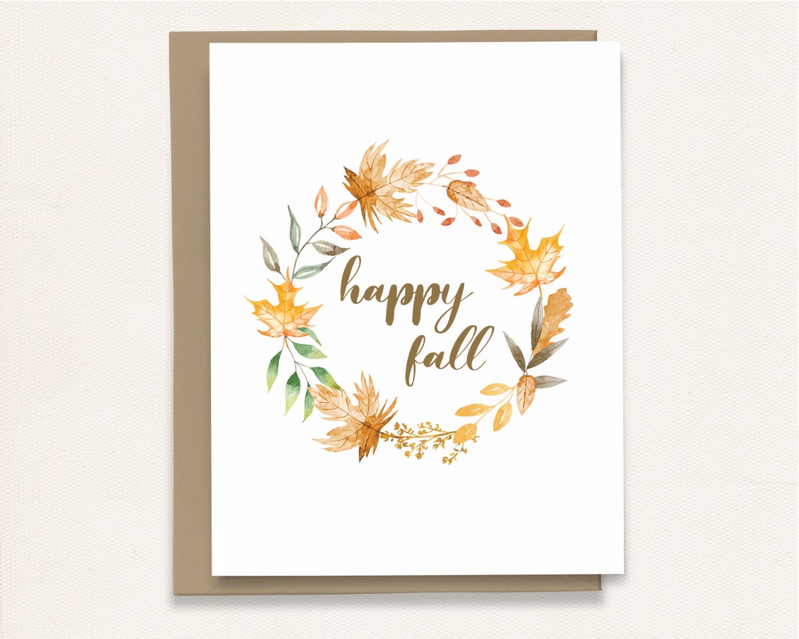 Happy Fall Greeting Card Set 8 Blank Note Cards With - Etsy