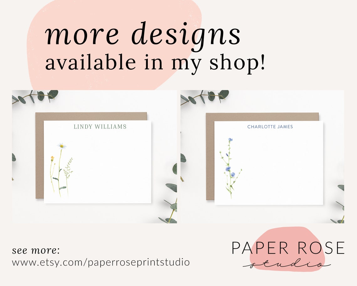 Set of 8 Wildflower Field Note Cards Recycled Blank Greeting - Etsy