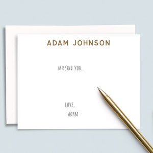 Personal Note Card Set for Him, Valentine's Day Personalized Gift for ...