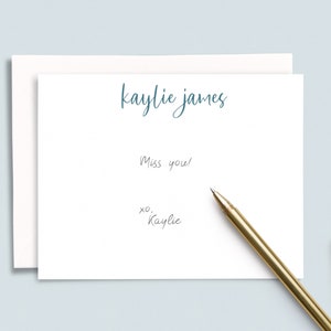 Modern Custom Note Card Set, 10 Personalized Cards With Envelopes ...