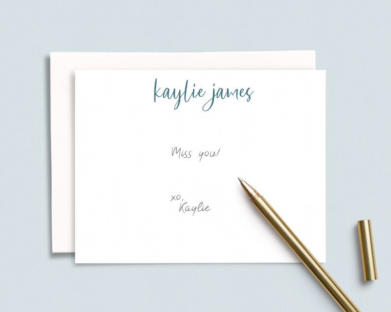 Modern Custom Note Card Set 10 Personalized Cards With - Etsy
