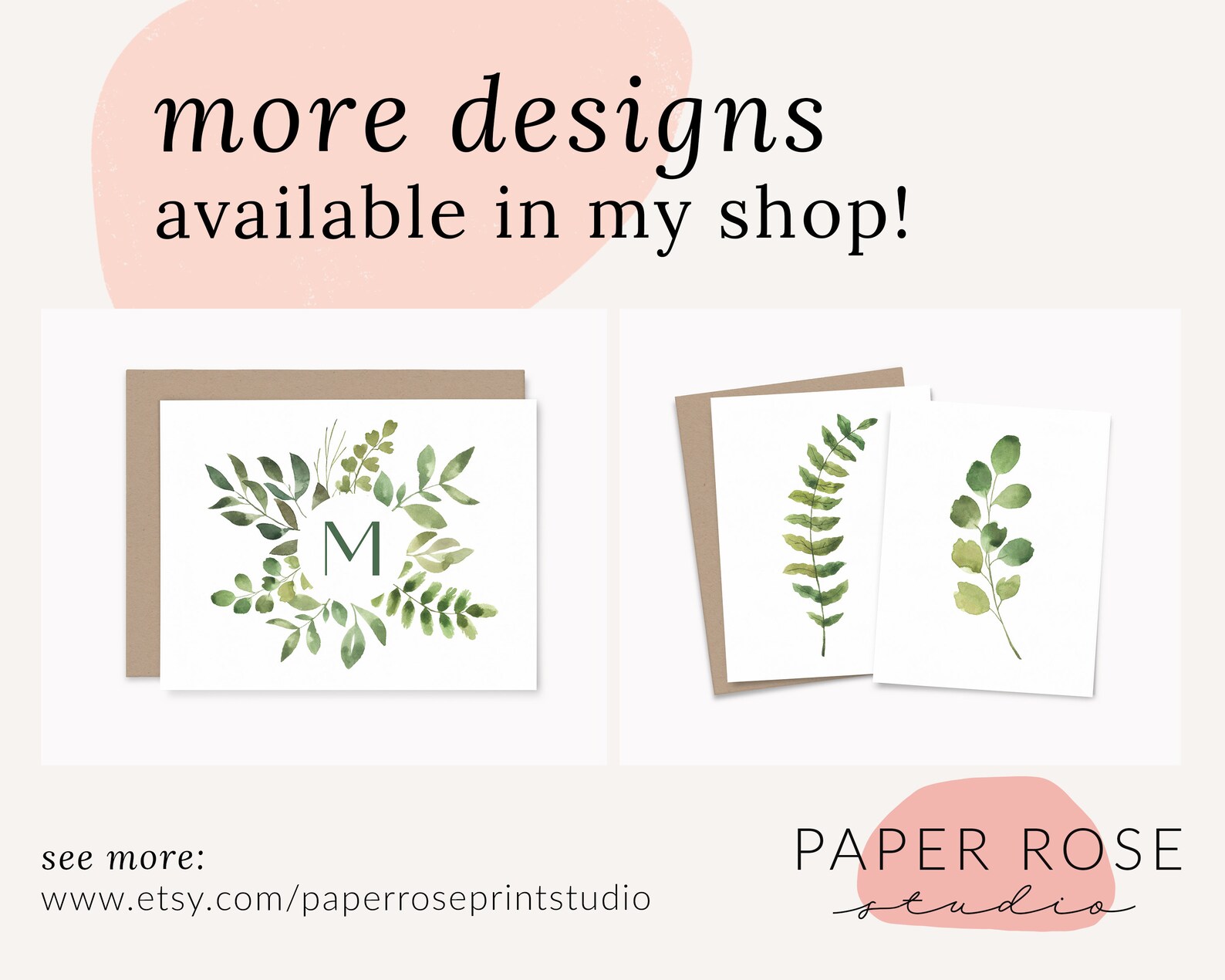 Delicate Fern Note Cards With Envelopes 8ct Watercolor - Etsy