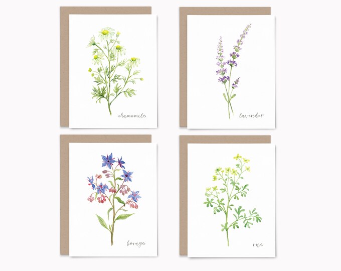 Wildflower Note Card Variety Set Recycled Blank Greeting - Etsy