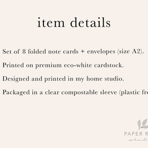 Set of 8 Wildflower Field Note Cards, Recycled Blank Greeting Cards ...