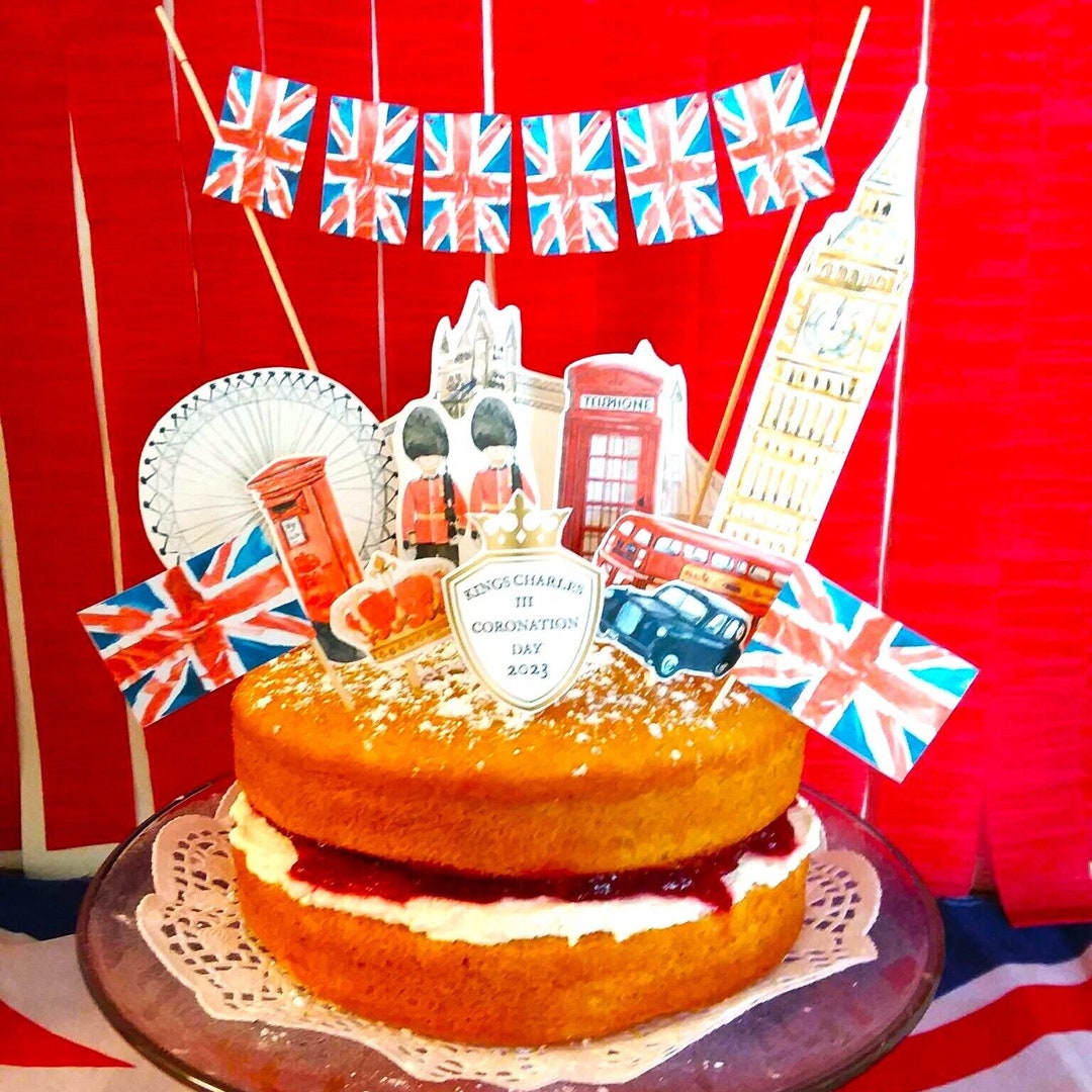 BRITISH Printable 18 Cake Topper Set London Landmark Themed Decorations ...