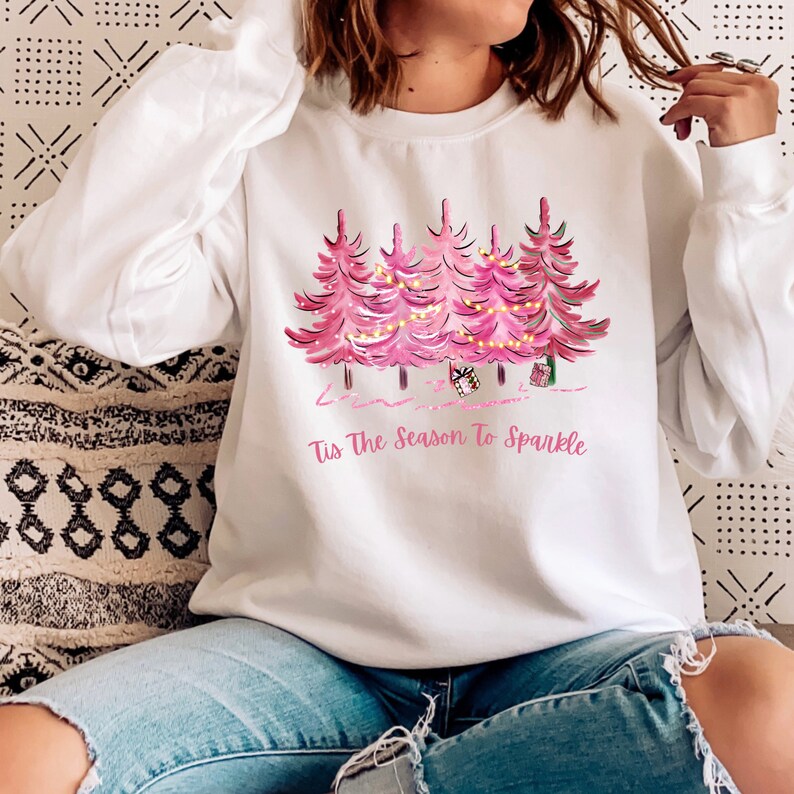 CHRISTMAS SHIRT Tis the Season to Sparkle Sweatshirt Pink - Etsy