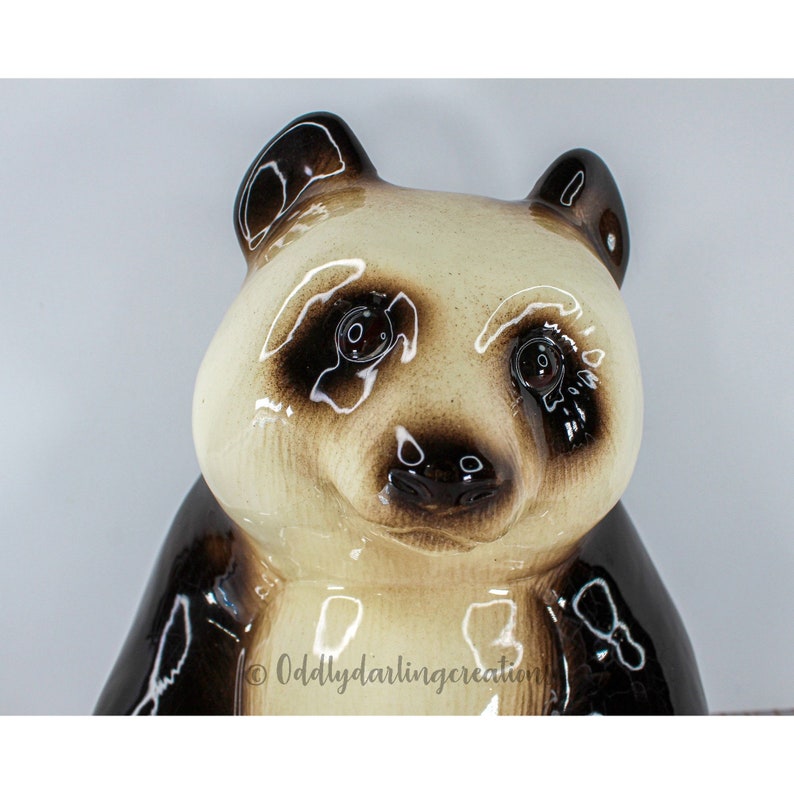 Vintage Large Ceramic Panda Bear Planter Vase Glossy - Etsy
