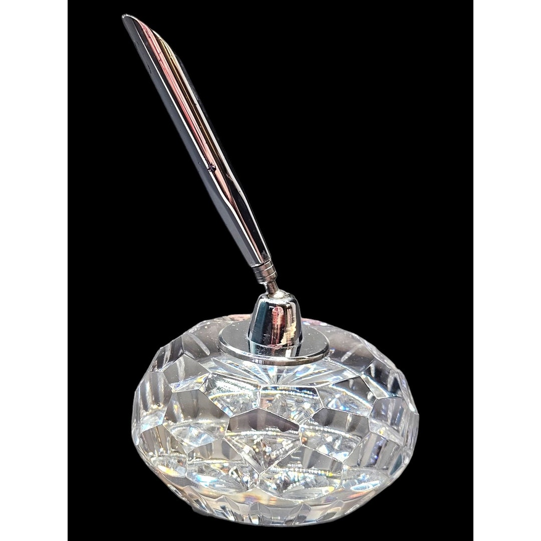 Waterford Cut Crystal Glass Pen Holder Paperweight NO PEN- Signed - Etsy