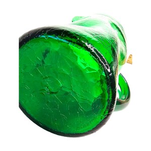 Blenko Glass Dimple Emerald Green Crackle Glass Pitcher Large MCM ...