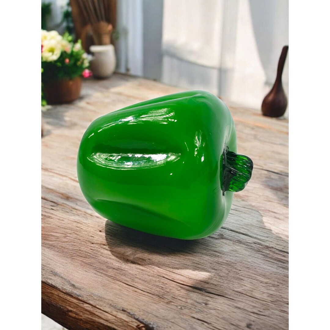 Life-size Art Glass Green Pepper Sculpture Mid-century Modern Decor - Etsy