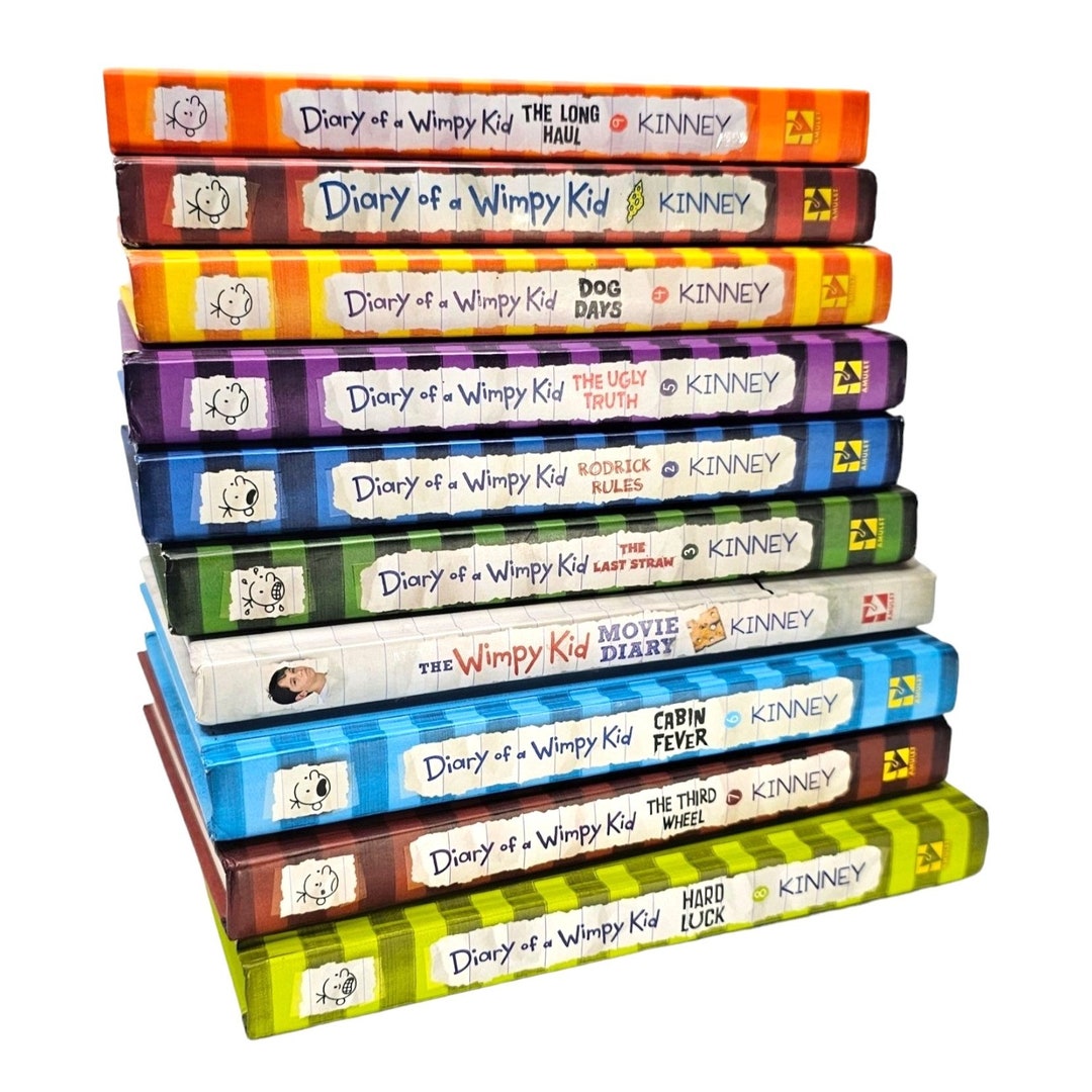 Lot of 10 Hardcover Diary of a Wimpy Kid Books Jeff Kinney 1-9 and ...