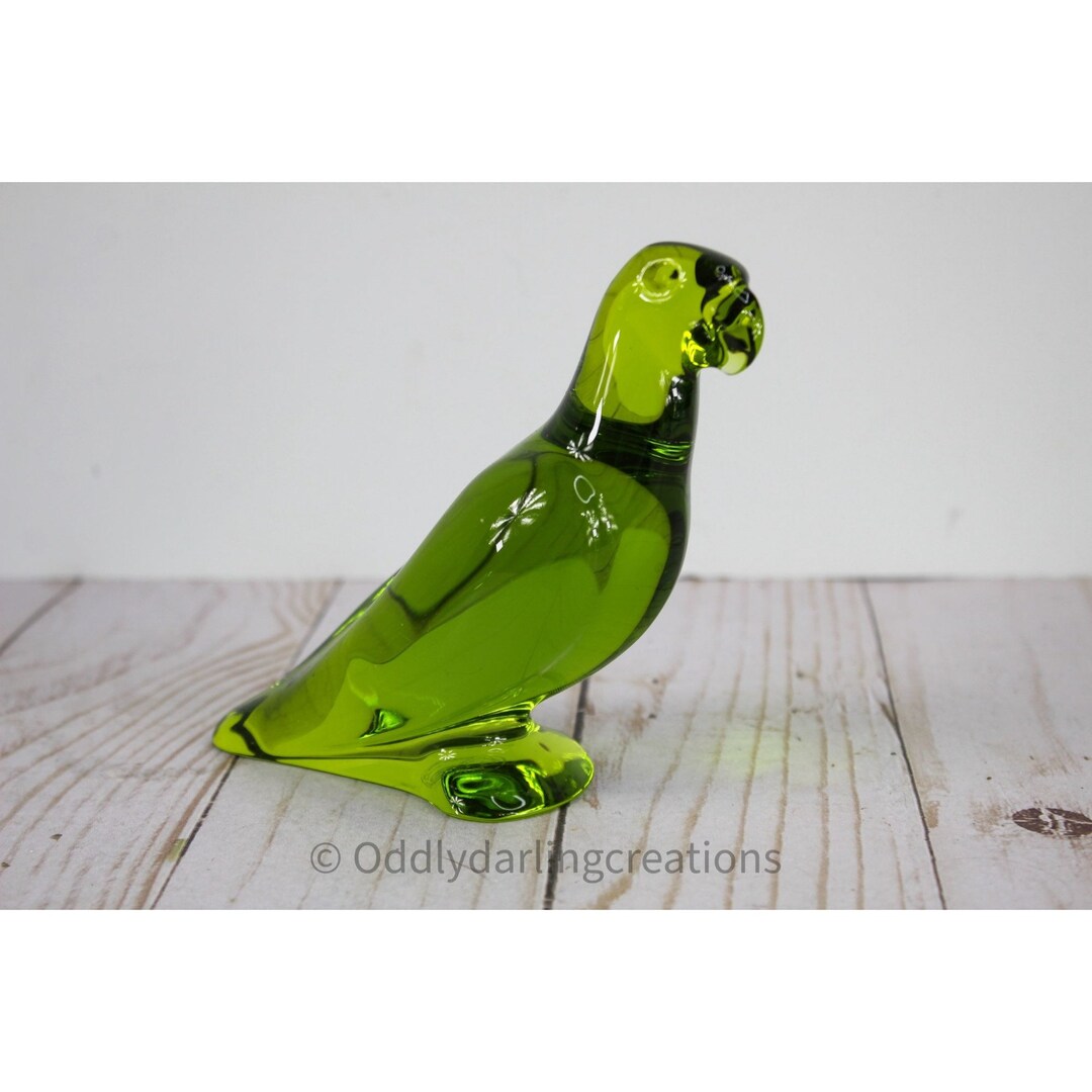 BACCARAT Green Parrot Bird Crystal Art Glass Sculpture/paperweight - Etsy