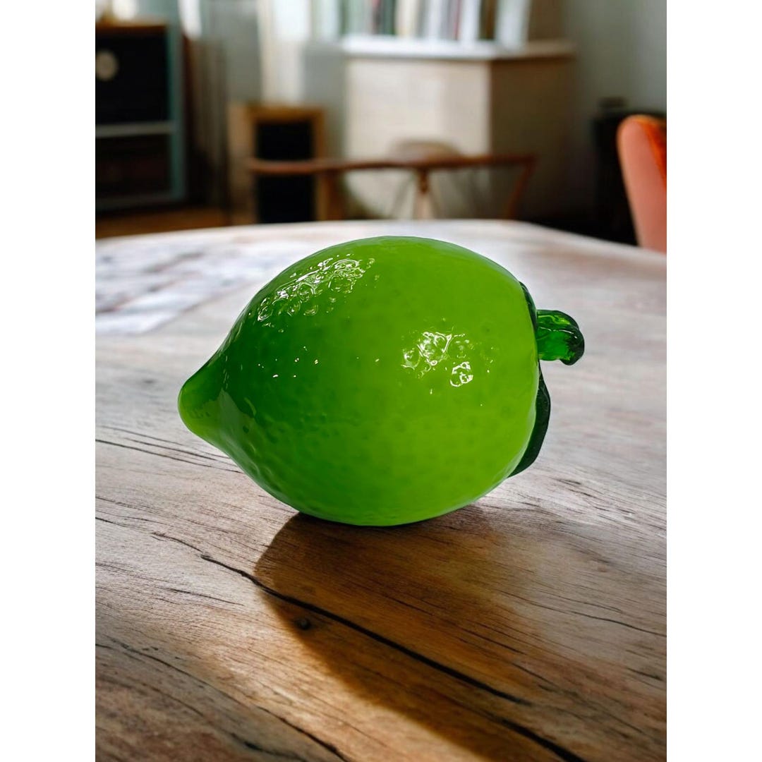 Mid Century Art Glass Lime Green Decorative Figurine Vintage ...