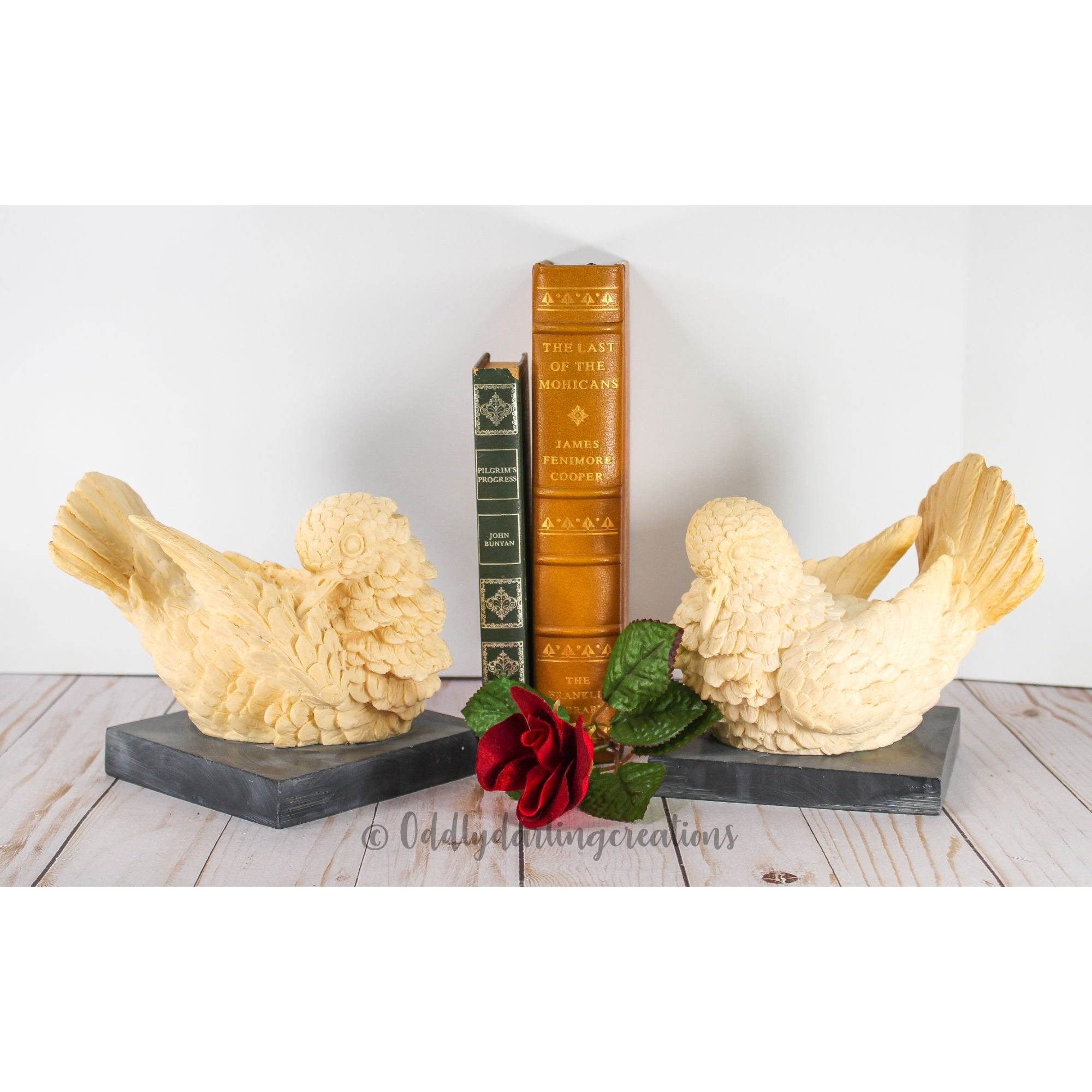 Vtg A. Santini Carved Alabaster Dove Bookends Sculptures - Etsy