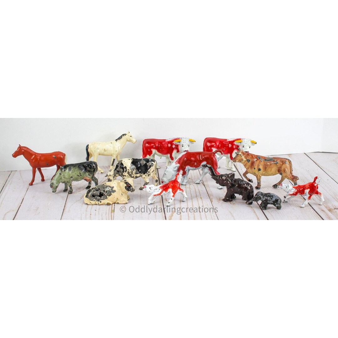 Mixed Lot of Lead Farm Animals Chipped Paint - Manoil & England - 13 ...