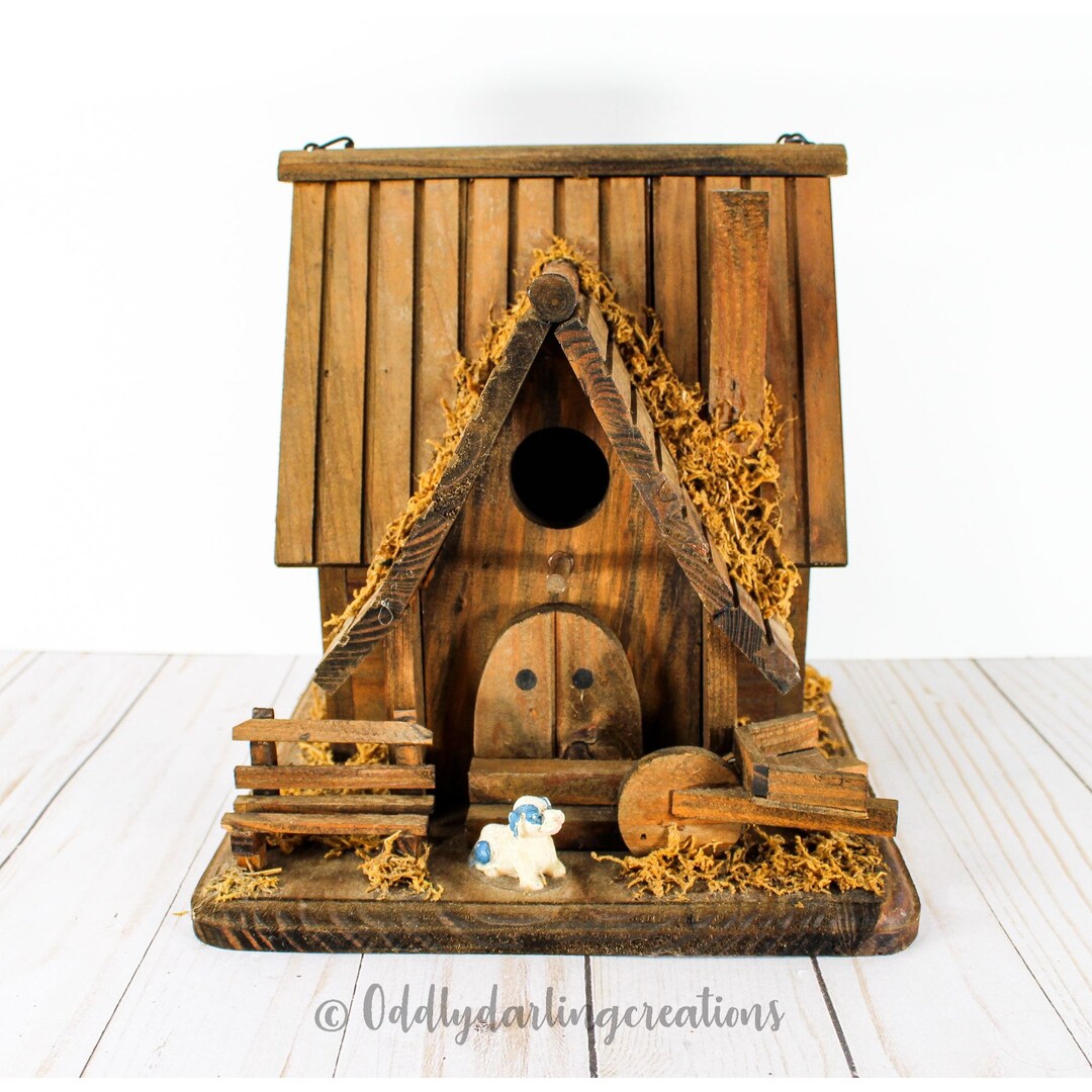 Vintage Handmade Folk Art Wooden Birdhouse Very Detailed - Etsy