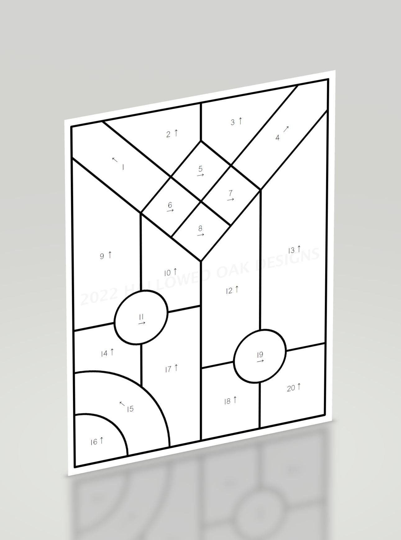 Prairie Style 1 Stained Glass Pattern 6 X 8 Full Scale Digital Download ...