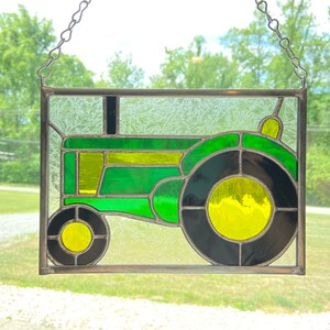 Tractor Stained Glass Pattern PDF & SVG | Suncatcher Panel Template | 5 ...
