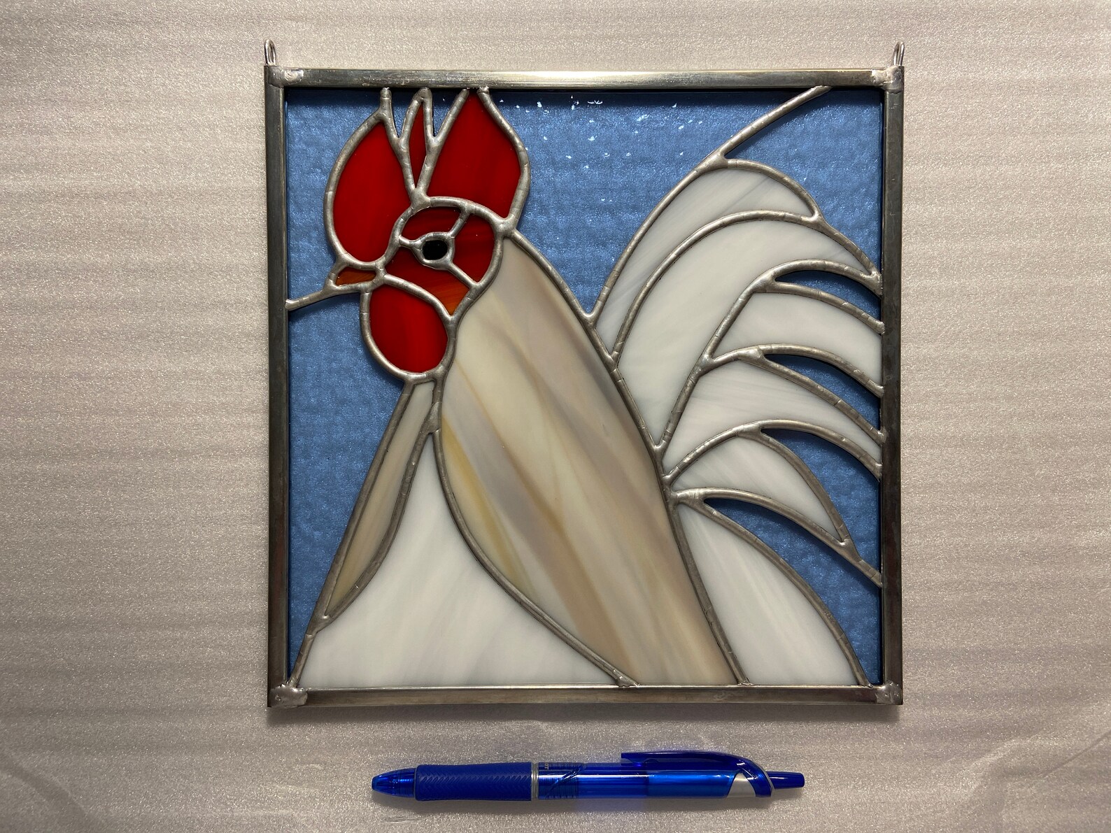 Rooster Stained Glass Pattern 8 X 8 Full Scale - Etsy