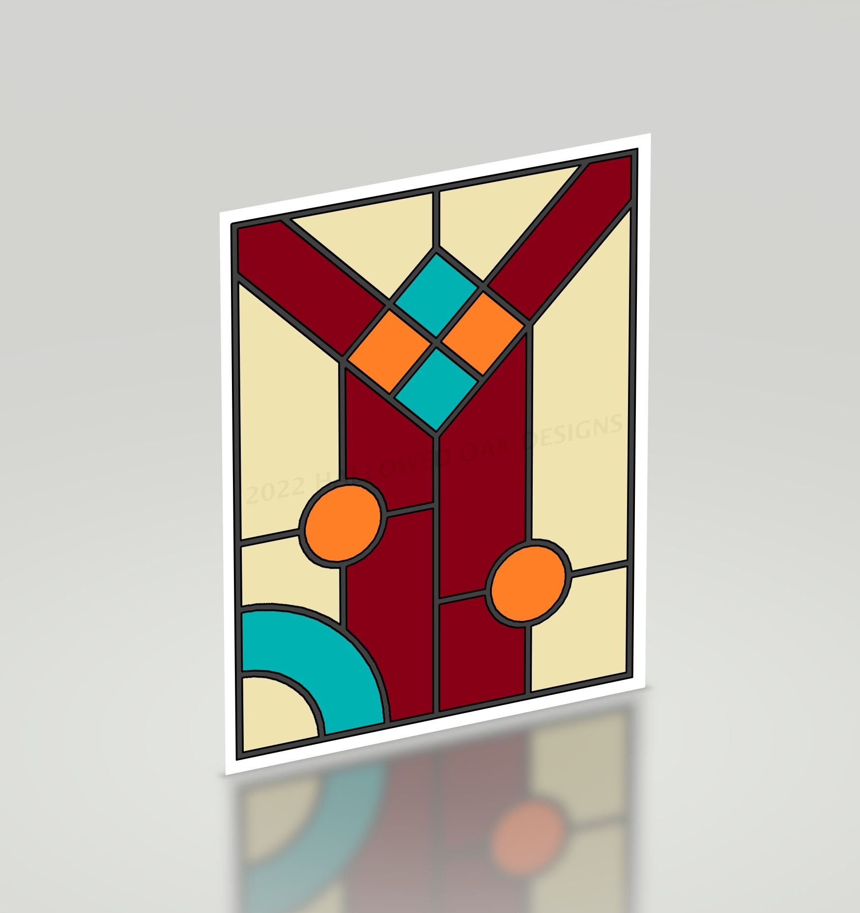 Prairie Style 1 Stained Glass Pattern 6 X 8 Full - Etsy
