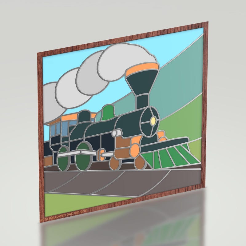 Train Pattern Stained Glass - Etsy