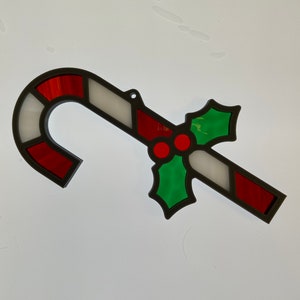 Candy Cane Stained Glass Pattern PDF & SVG | Suncatcher Panel Template ...