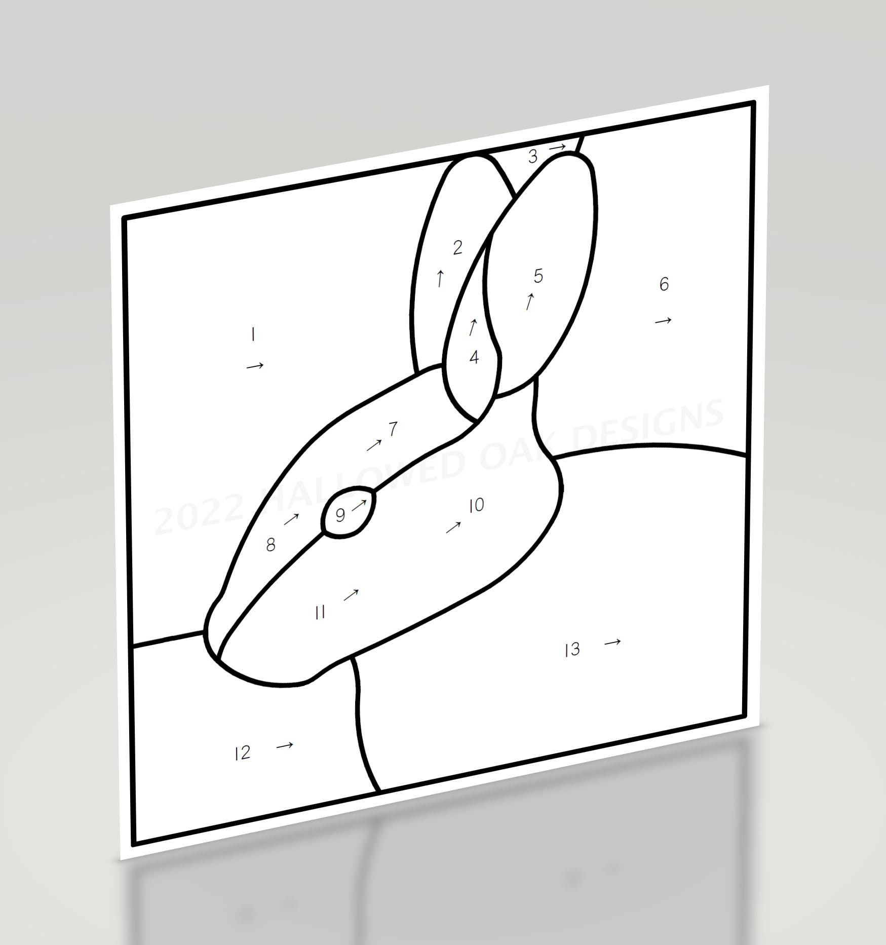Rabbit Stained Glass Pattern 6 X 6 Full Scale Digital Download - Etsy
