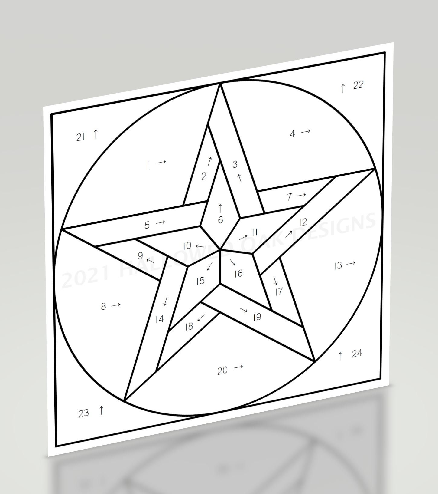 Patriotic Star 2 Stained Glass Pattern 8 X 8 - Etsy