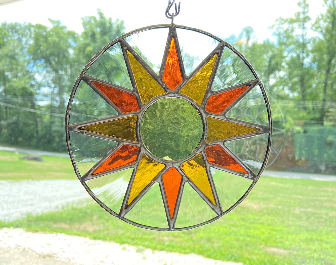 Sun Ray Suncatcher Stained Glass Pattern PDF & SVG | Panel Template ...