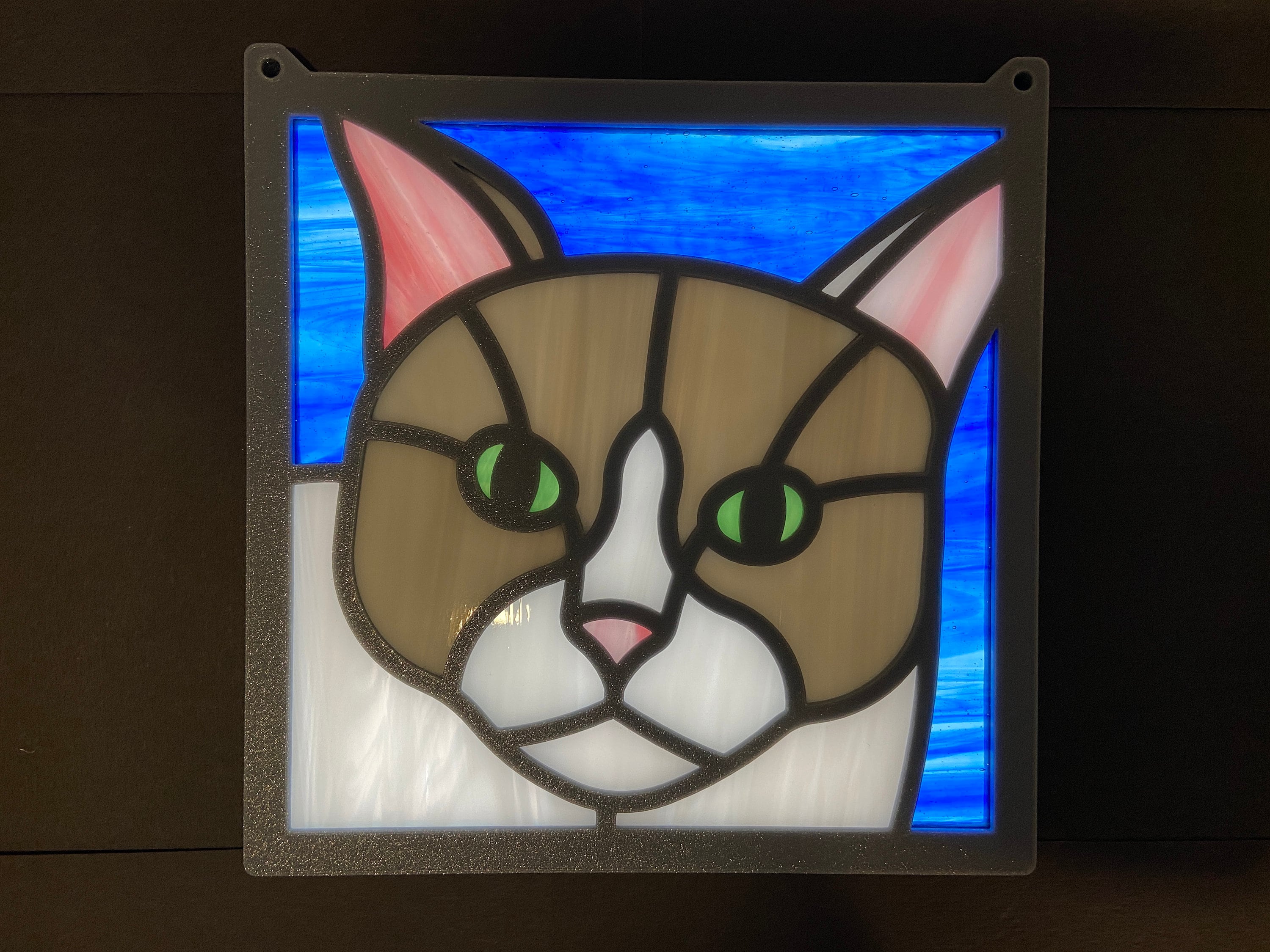 Cat Stained Glass Pattern 6 X 6 Full Scale - Etsy