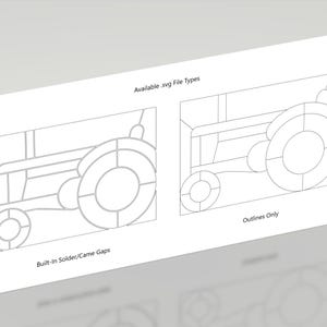 Tractor Stained Glass Pattern PDF & SVG | Suncatcher Panel Template | 5 ...
